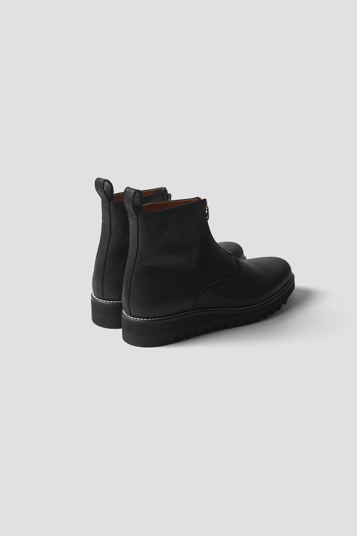 "PULL TAB ZIP BOOTS" TMTK-S-0039 BLACK LEATHER – Tomo & Co official web ...